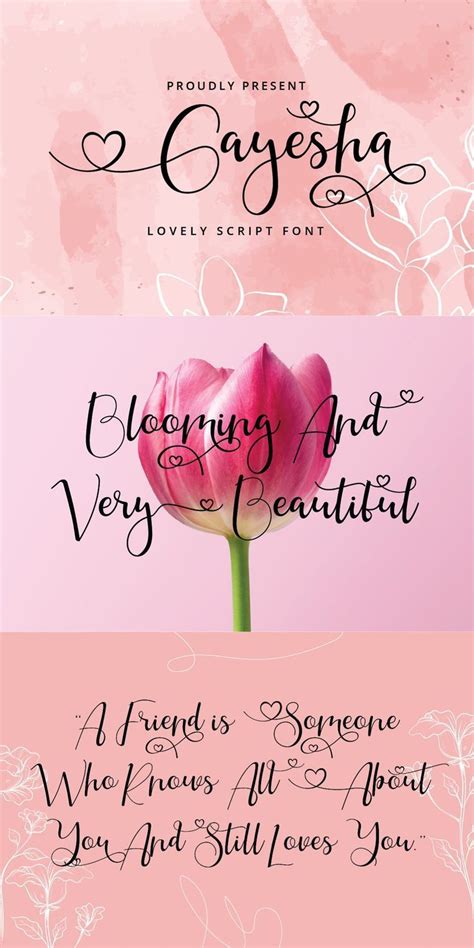 Gayesha Script Font Calligraphy Font Valentines Font Romatic Font