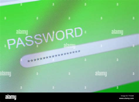 Password On Monitor Screen Stock Photo Alamy