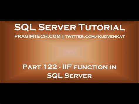 IIF function in SQL Server - YouTube