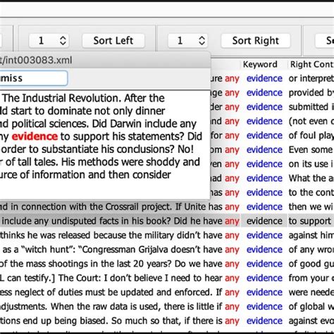 Example Screenshot Of A Kwic Concordance Of Evidence From The Gok