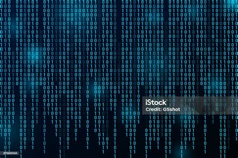 Digital Binary Data And Streaming Binary Code Background Stock
