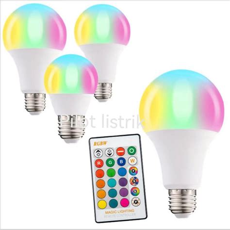 Jual Lampu Bohlam 18W LED RGB Berubah Warna Warni Remote Control Original Lampu Hias Warna Warni