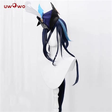 Uwowo Game Genshin Impact Fontaine Clorinde Wig Long Dark Blue Hair