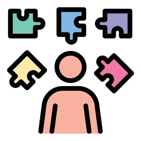 Skill Problem Solving Icon Analytical Thinking In Flat Line Color Style