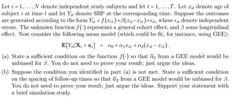 Solved Let I N Denote Independent Study Subjects And Let Chegg Com