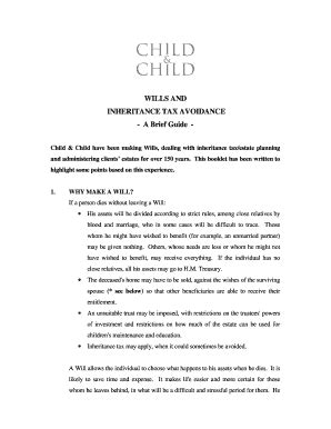 Fillable Online INHERITANCE TAX AVOIDANCE Fax Email Print PdfFiller