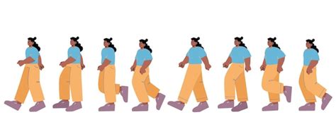 Vrouw Lopen Animatie Volgorde Cyclus Voor Spel Fotos Frame Met