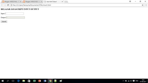 cara membuat input output sederhana dengan javascript