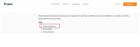 pritam mukherjee urvil on linkedin halloffame bugbounty
