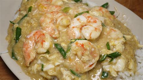 Smooth Egg With Shrimp Over Rice Wat Dan Ha Fan Wally Cooks