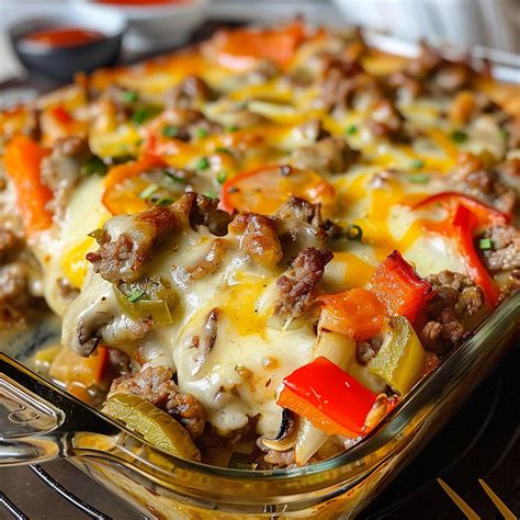 Philly Cheesesteak Casserole Savory Touch