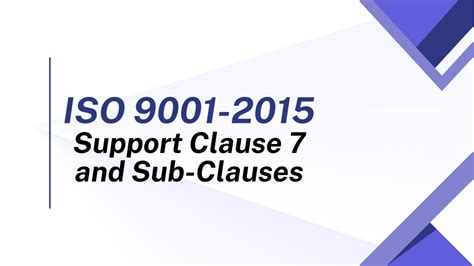 Support Clause 7 Iso 9001 2015
