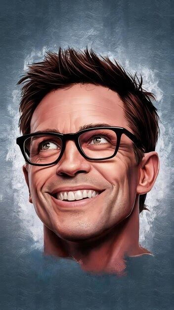 Portrt Of Smiling Man Wearing Eyeglasses Premium Ai Generated Image