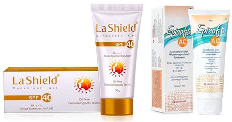 la shield spf 40 and pa mineral based sunscreen gel 50 gm episoft ac