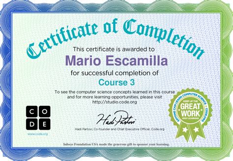 Certificate Of Completion Coding Novice Ii Tech Badges