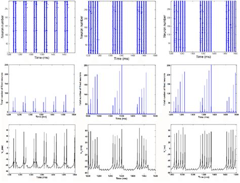 Raster Plots Network Activity And Membrane Potential Of The First