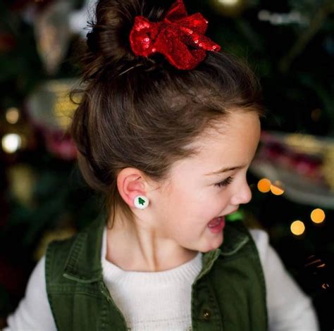 Christmas Tree Earrings Christmas Tree Fabric Button Etsy