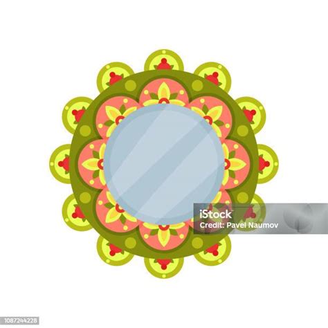 다채로운 사진 프레임 둥근 모양 앨범 사진 또는 텍스트 카드 흰색 배경에 그림 프레임 벡터 일러스트 레이 션에 대 한 공간을