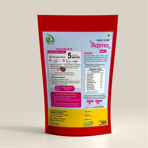 Freeze Dried Ready To Eat Rajma Packaging Type Packet At Rs 110pack