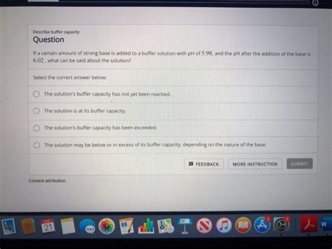 Solved Describe Buffer Capacity Question If A Certain Amount