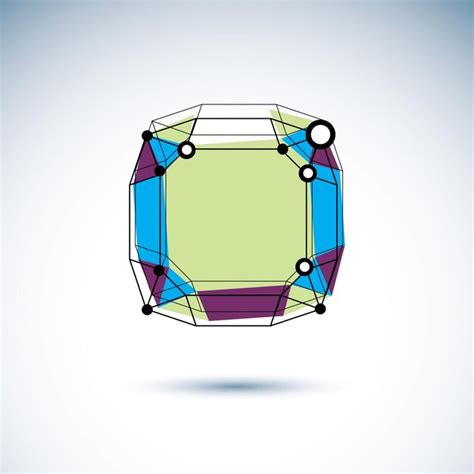 Premium Vector Technology Conceptual Logotype Abstract Geometric 3d Faceted Object Digital