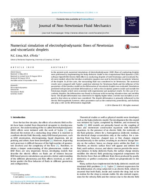 Pdf Numerical Simulation Of Electrohydrodynamic Flows Of Newtonian And Viscoelastic Droplets
