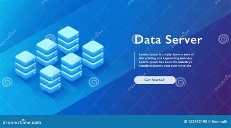 Datacenter Database Isometric Vector Illustration Abstract 3d Hosting Server Or Data Center
