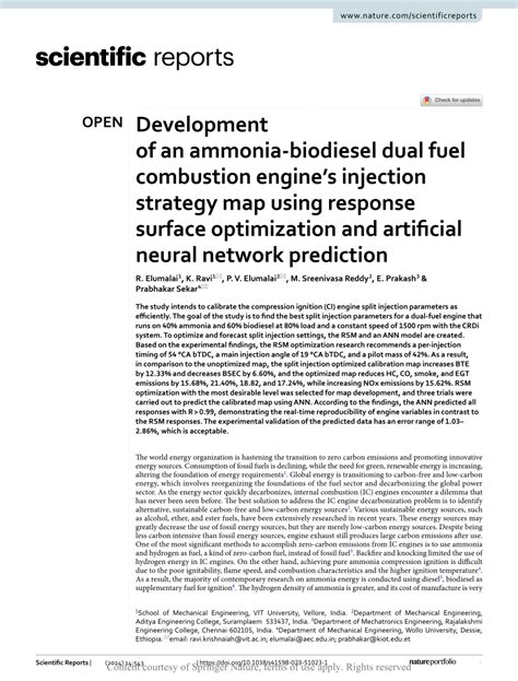 Pdf Development Of An Ammonia Biodiesel Dual Fuel Combustion Engines Injection Strategy Map
