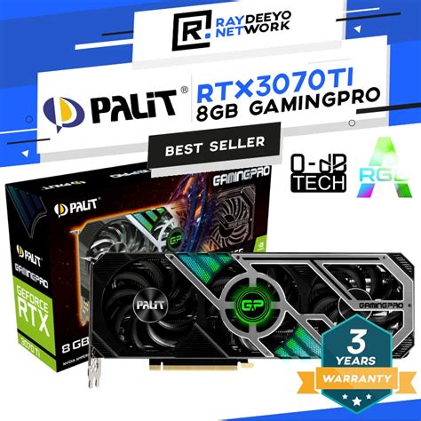 PALIT GeForce RTX 3070 Ti GAMINGPRO 8GB GDDR6X GPU Graphic Card [1575 ...