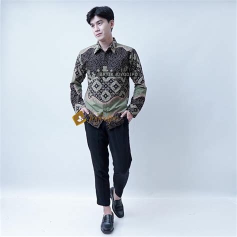 Jual KEMEJA BATIK MOTIF LEMBAYUNG LUMUT PANJANG BATIK SLIM Shopee