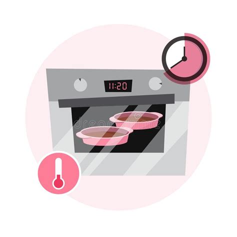 Cake In The Oven Illustrationvector Stock Vector Illustration Of