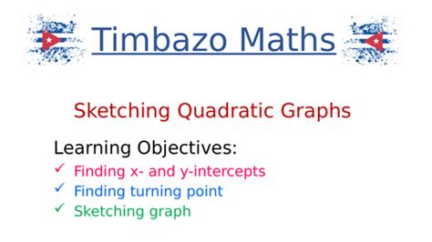Sketching Quadratic Graphs Teaching Resources
