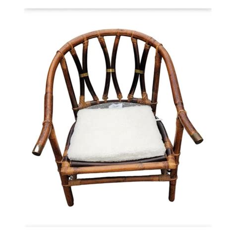 Pair Of 1954 John Wisner For Ficks Reed Campaign Style Rattan Lounge Chairs Chairish