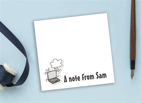 Personalized Sticky Notes With Custom Text And Computer Design Etsy