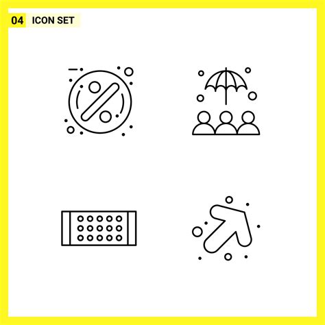 4 Icon Set Simple Line Symbols Outline Sign On White Background For