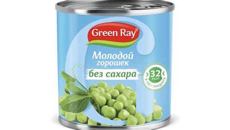 Зеленый горошек Green Ray Молодой без сахара 400 г с бесплатной ...