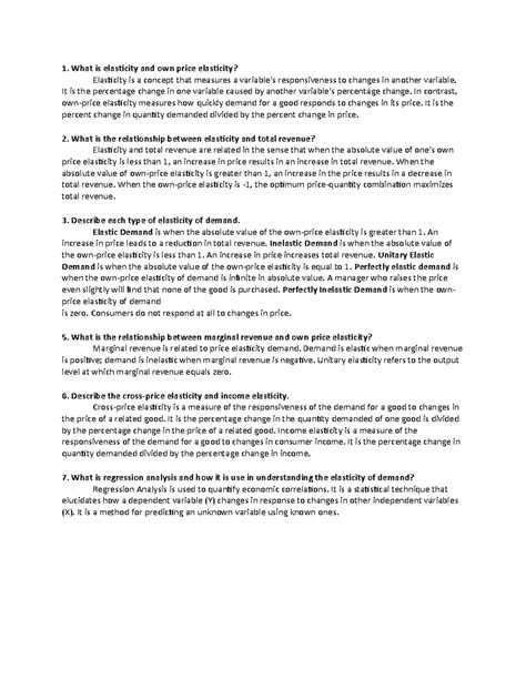 Elasticity And Own Price Elasticity What Is Elasticity And Own Price Elasticity Elasticity