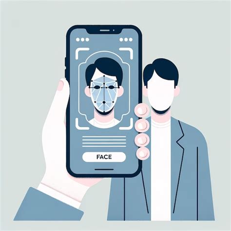 Premium Ai Image Smartphone Era Facial Recognition Tech With Man