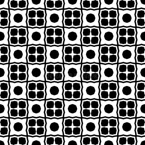 Black And White Vector Abstract Seamless Pattern With Grid Diamond