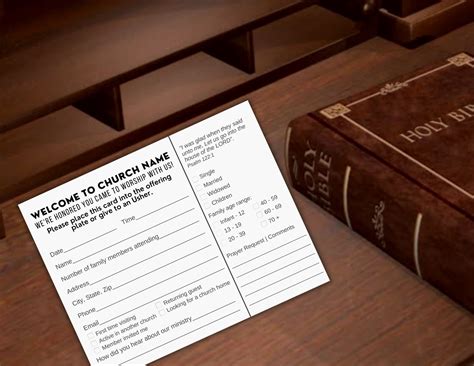 Welcome Pew Card Template Editable Welcome Pew Card For New Church