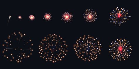 Realistic Firework Animation 3d Frame Royalty Free Vector