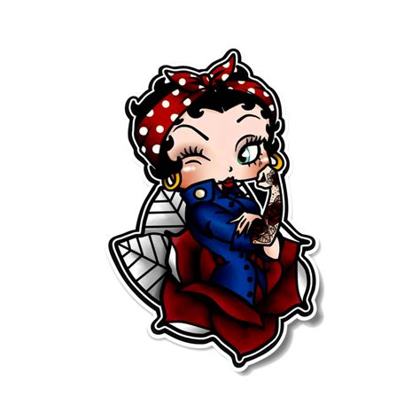 Autocollant Betty Boop Fleurs Sticker Art Online