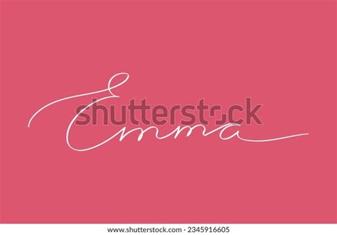 Female Name Emma Name Handwritten Lettering Stock Vector Royalty Free