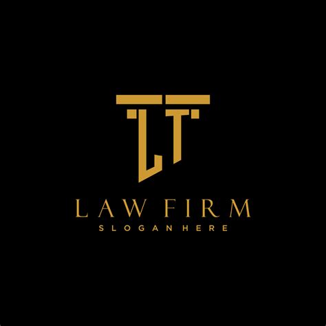 LT Monogram Initial Logo For Lawfirm With Pillar Design 11400139 Vector