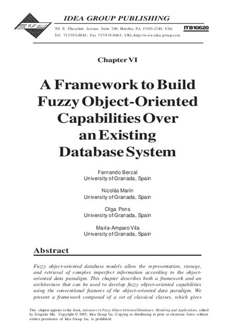 Pdf A Framework To Build Fuzzy Object Oriented Capabilities Over An
