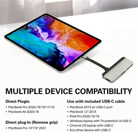 Hyper HyperDrive USB C Hub Duo In USB C Adapter MacBook Pro Adapter With Magnetic Grip