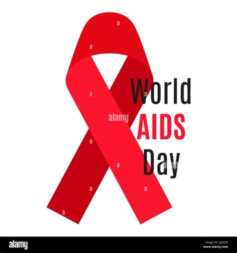 Vector Red Ribbon With Inscription Aids And Hiv Prevention Stock