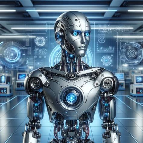 Arduino Powered Robot With Led Eyes Ai Art Generator Easy Peasyai