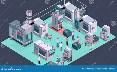 Blured Background Machine Ai Bot Working In The Office For Industrial Revolution And Automation
