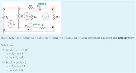 Solved Node B Node A If E1 120v R1 12k2 R2 12k2